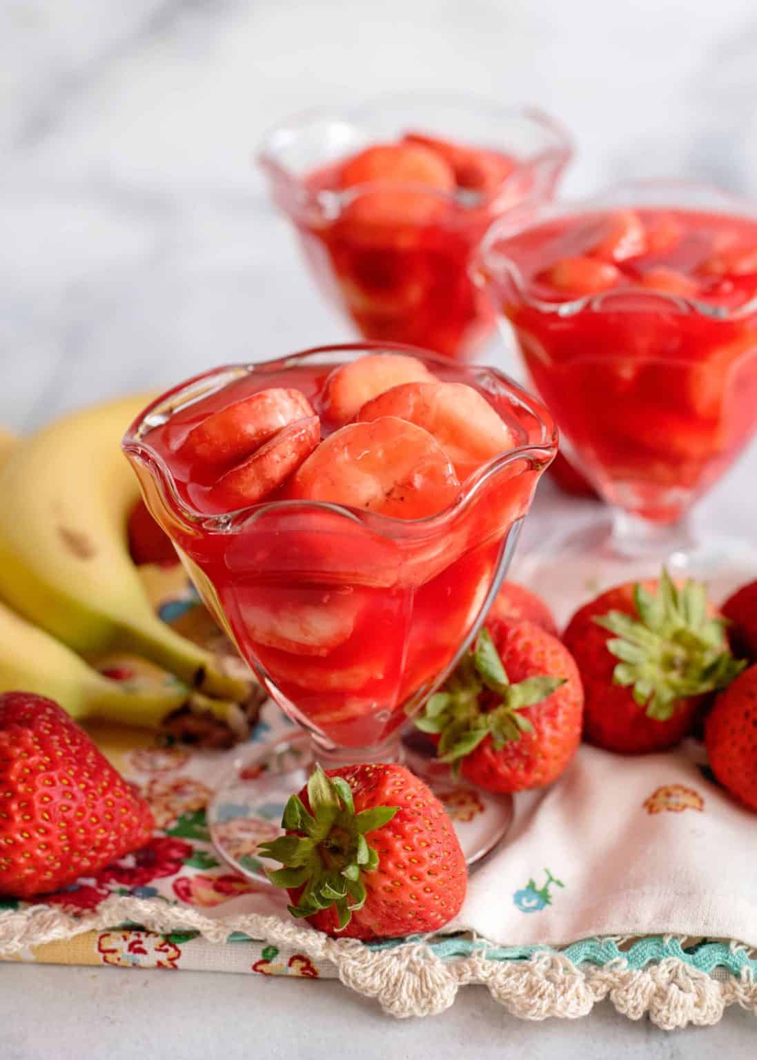 Bananas With Strawberry Glaze (a.k.a Red Stuff) - Southern Plate