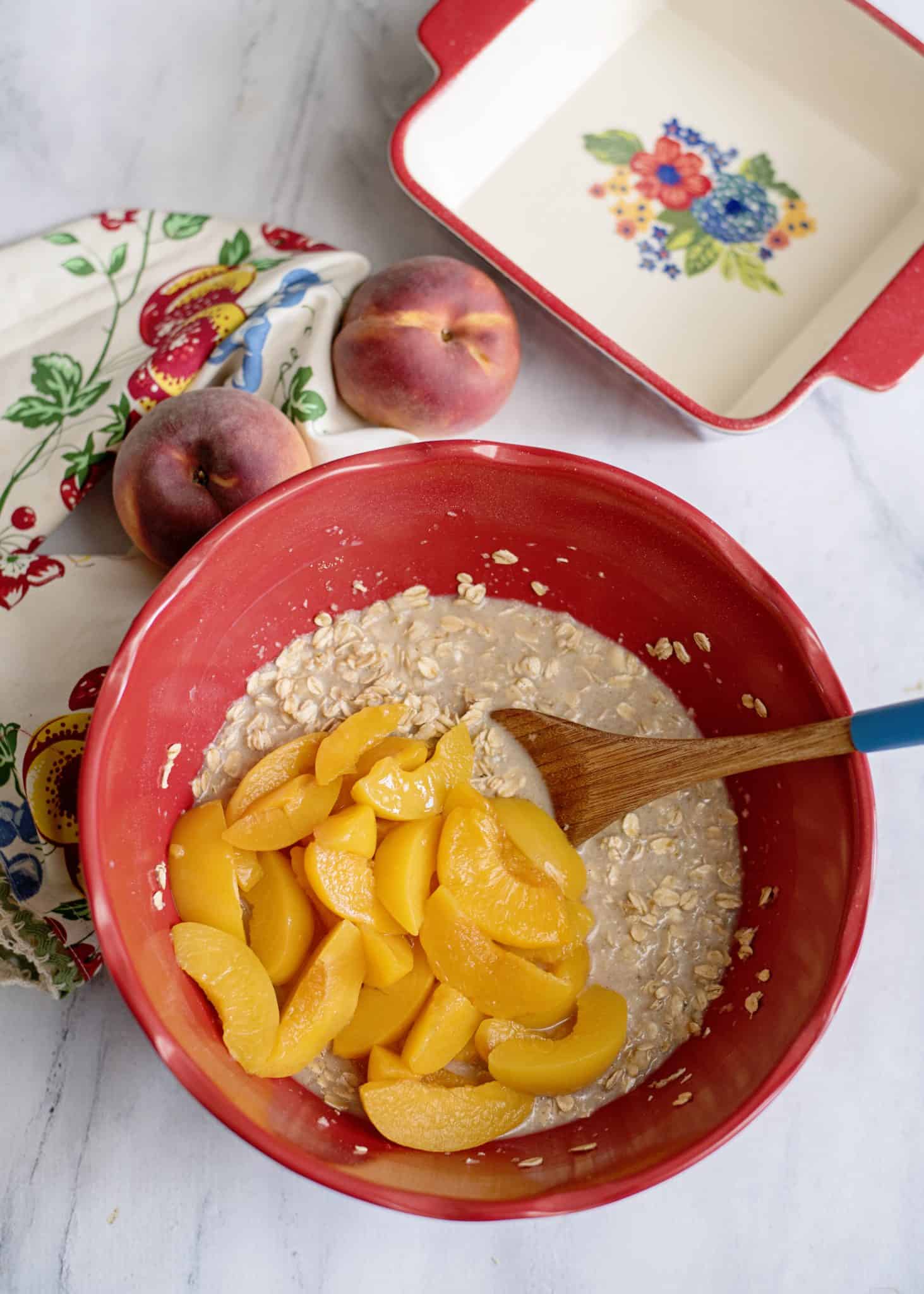 Baked Peach Oatmeal - Southern Plate
