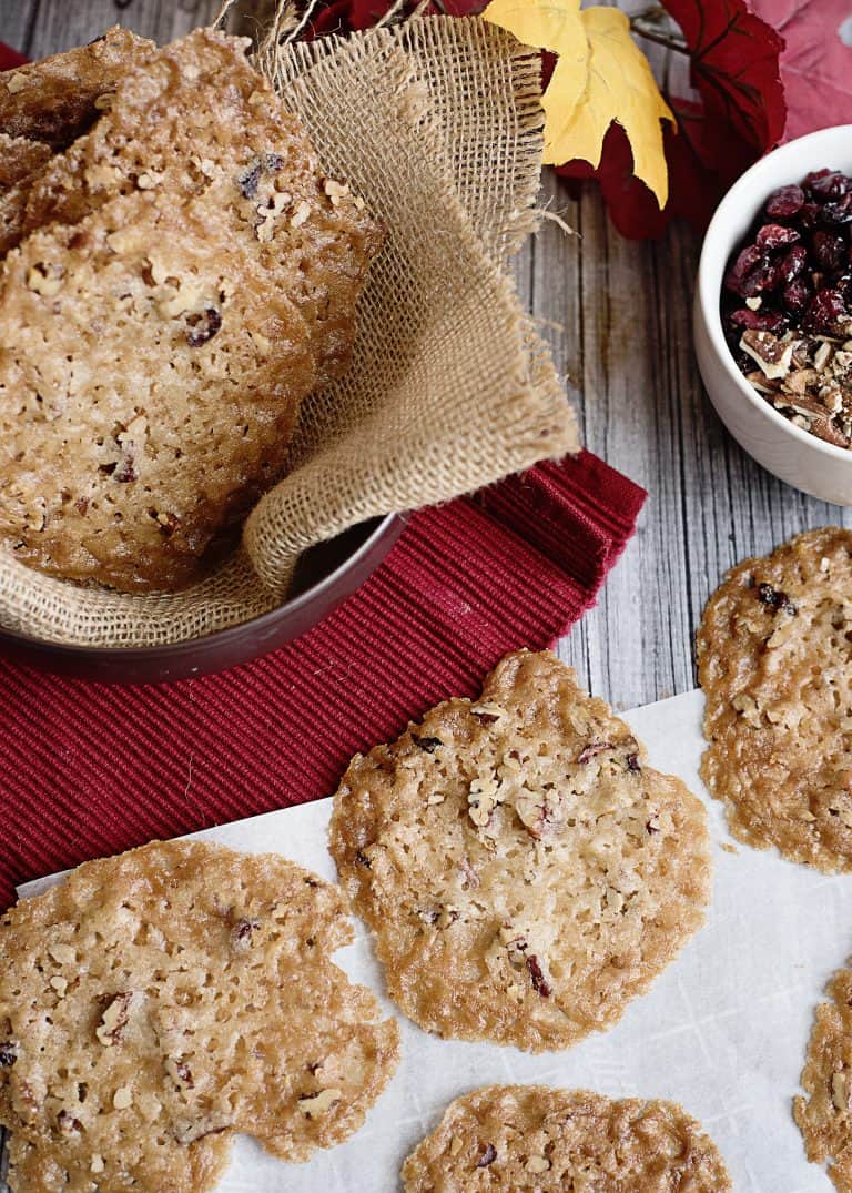 Lace Cookies Recipe With Cranberry and Pecans - Southern Plate
