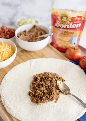 Cheesy Beef & Bean Burritos (Freezer recipe!) - Southern Plate