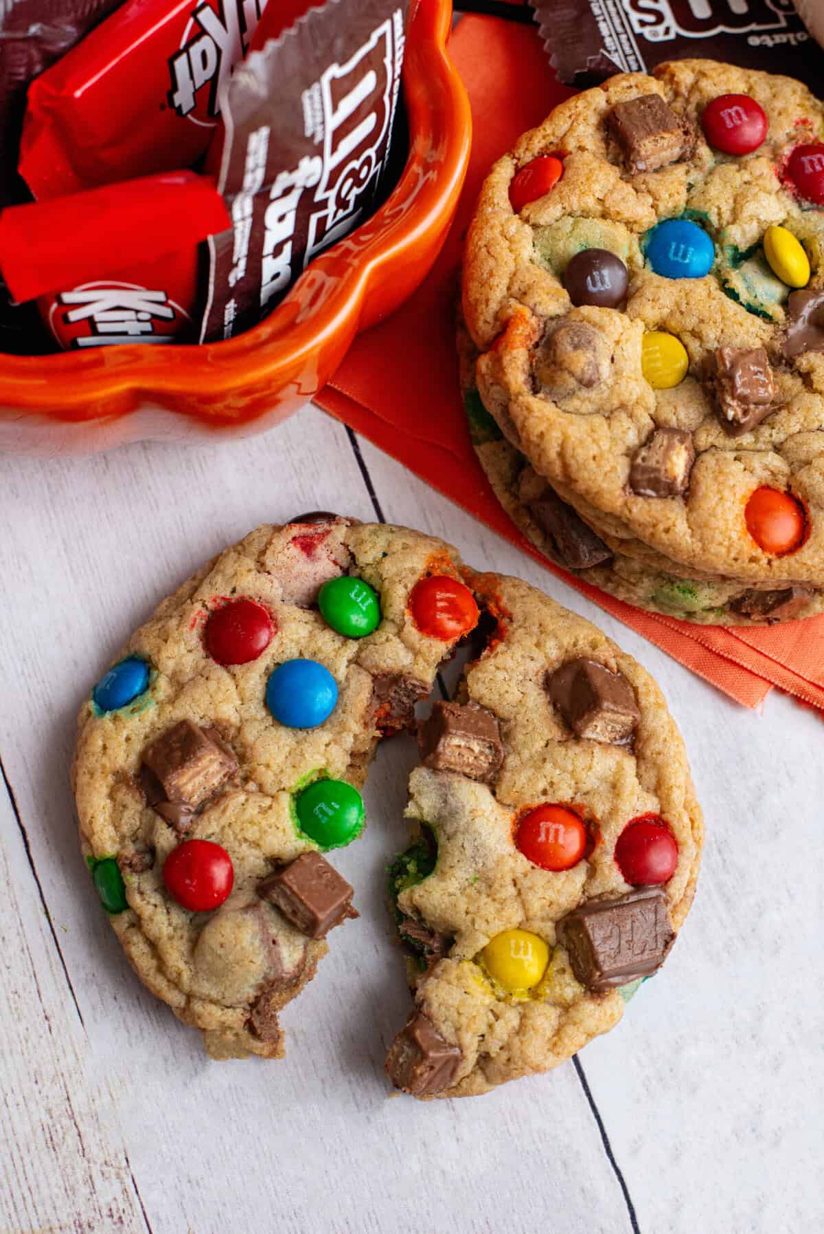 Big, Chewy Crumbl-Style Halloween Candy Cookies - Southern Plate